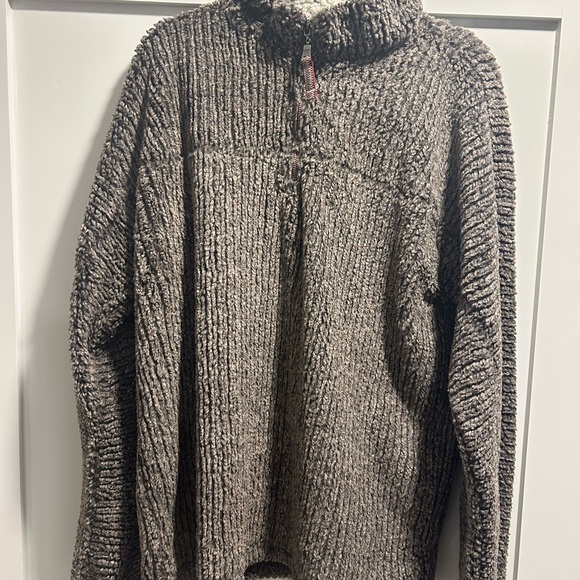 True Grit | Jackets & Coats | True Grit Brown Zip Up Sweater Chunky ...